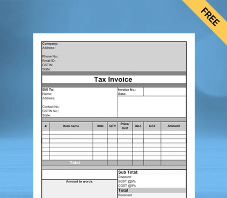 Brokerage bill format samples for businesses