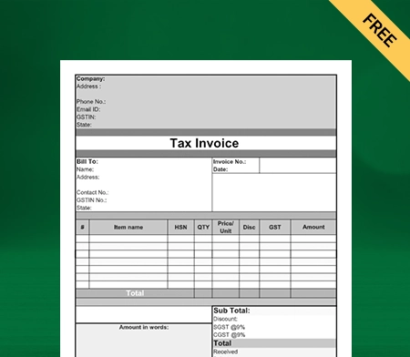 Brokerage bill format samples for businesses