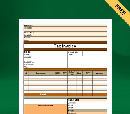 Brokerage bill format samples for businesses