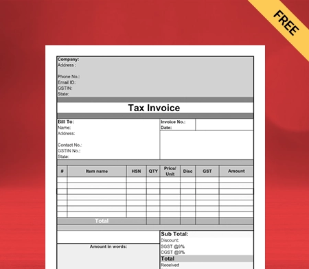 Brokerage bill format samples for businesses