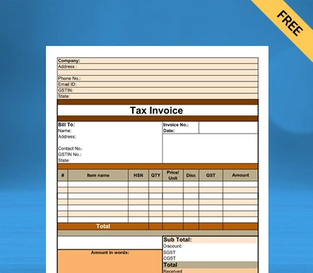 Brokerage bill format samples for businesses