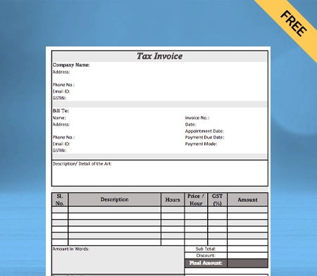 Artist Invoice Template Free Download