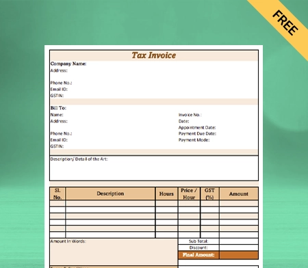 Artist Invoice Template Free Download