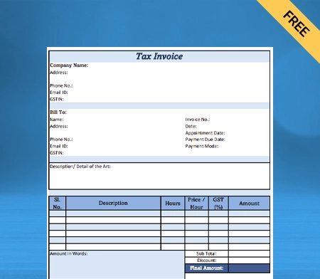 Artist Invoice Template Free Download