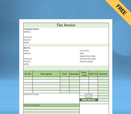 Home Repair Invoice Template Free Download