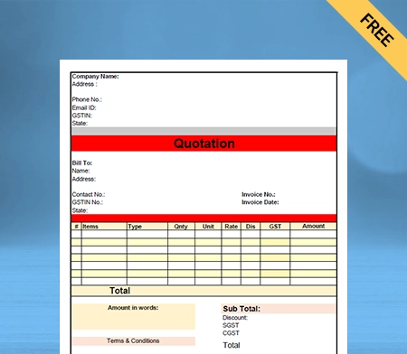 Solar Quotation Format Free Download