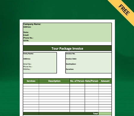 Tour Package Bill Format Free Download