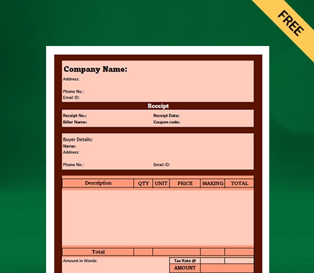 Jewelry Receipt Template Free Download