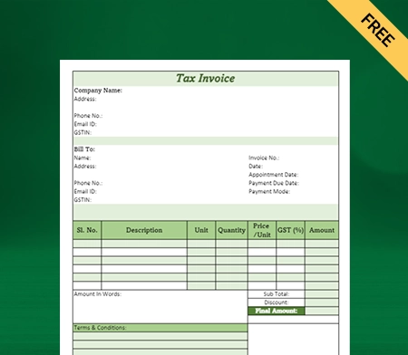 Home Repair Invoice Template Free Download