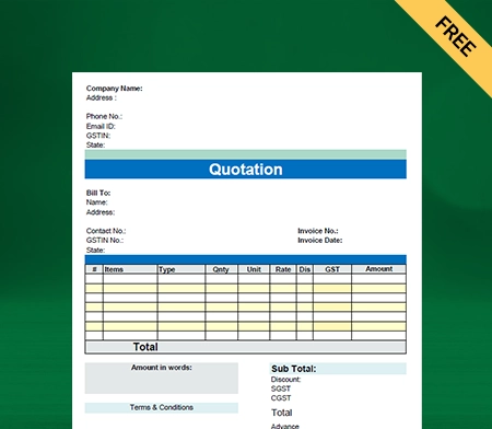 Solar Quotation Format Free Download