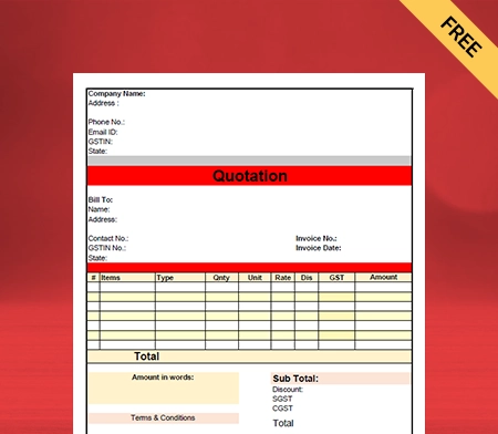 Solar Quotation Format Free Download