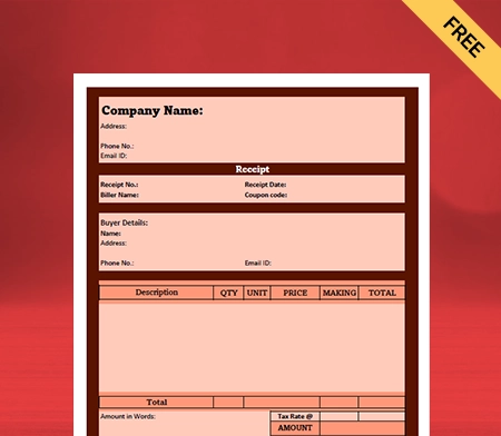 Jewelry Receipt Template Free Download