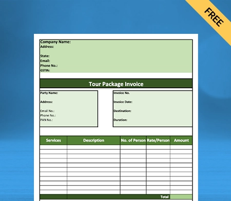 Tour Package Bill Format Free Download