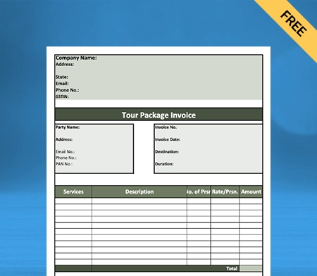Tour Package Bill Format Free Download