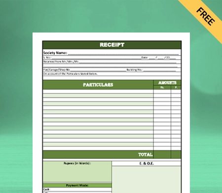 Society Maintenance Receipt Format Free Download