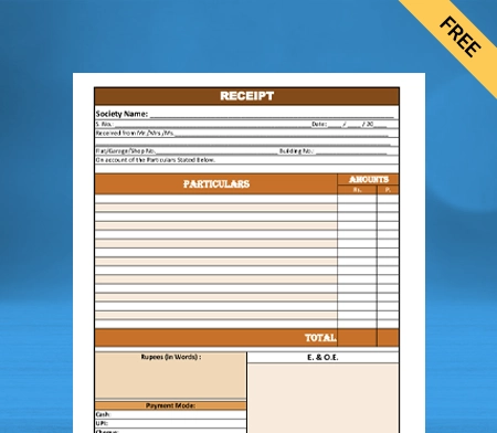 Society Maintenance Receipt Format Free Download