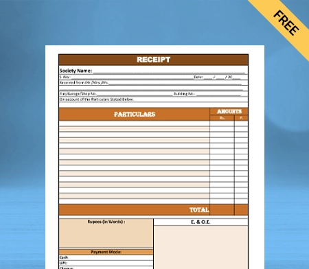 Society Maintenance Receipt Format Free Download