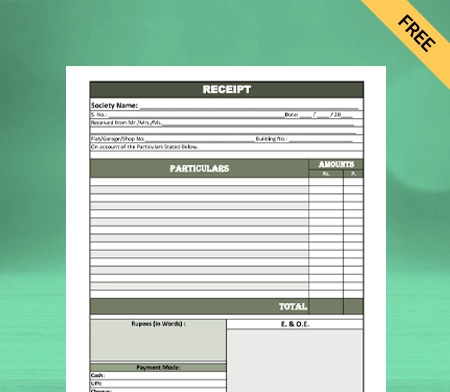 Society Maintenance Receipt Format Free Download