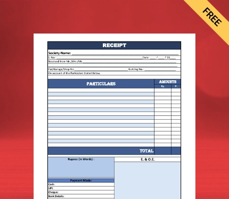 Society Maintenance Receipt Format Free Download