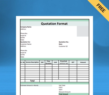 Quotation Format For Manpower Supply Free Download
