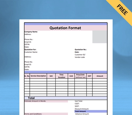Quotation Format For Manpower Supply Free Download