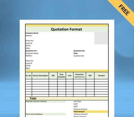 Quotation Format For Manpower Supply Free Download