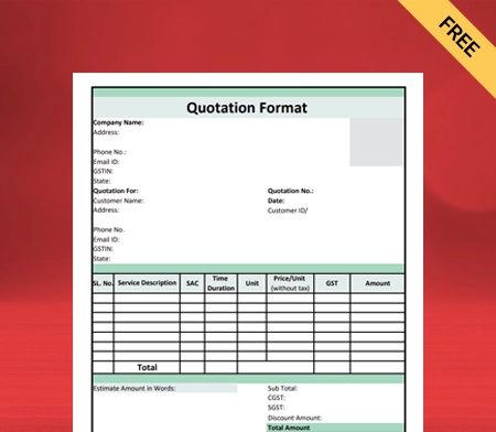 Quotation Format For Manpower Supply Free Download
