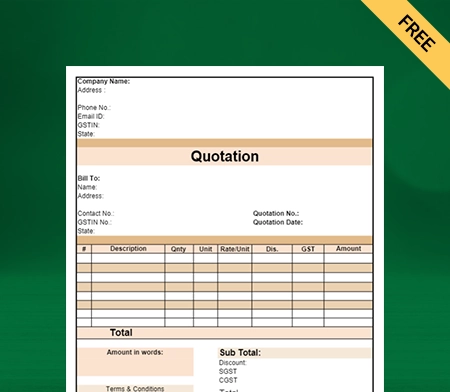 Tiles Quotation Format Free Download