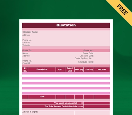 Architecture Quotation Format Free Download