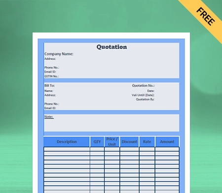 CCTV Quotation Format Free Download