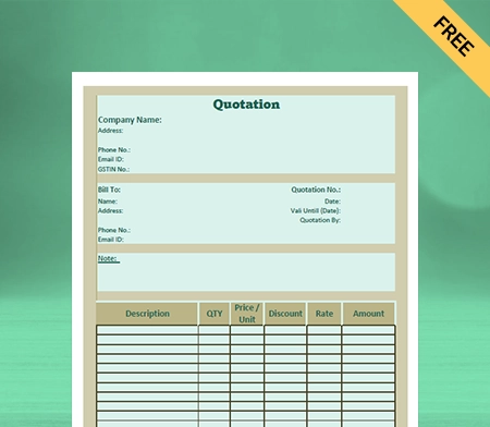 CCTV Quotation Format Free Download