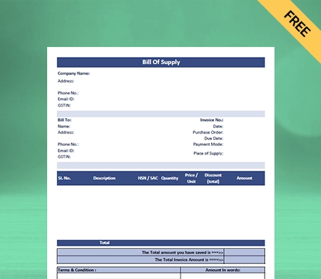 Composition Dealer Invoice Format Free Download
