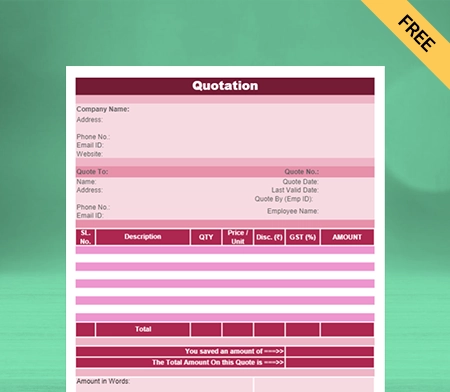 Architecture Quotation Format Free Download