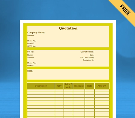 CCTV Quotation Format Free Download