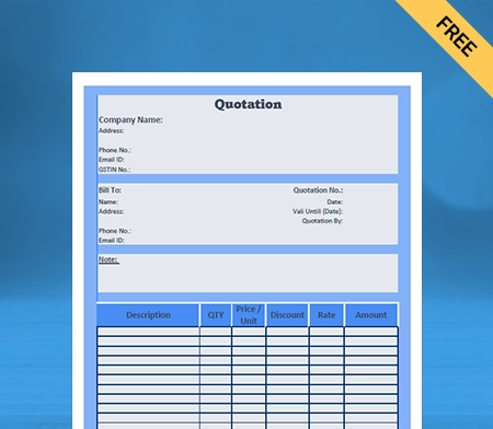 CCTV Quotation Format Free Download