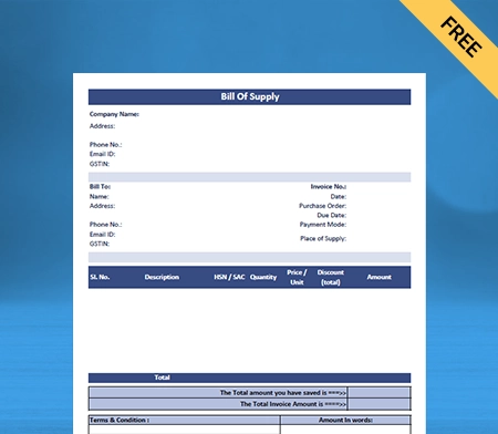 Composition Dealer Invoice Format Free Download