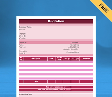 Architecture Quotation Format Free Download