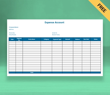 Expense Account Format : Improved Financial Tracking