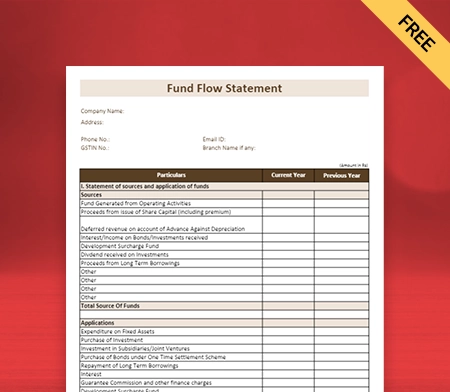 Fund Flow Statement Format : Excel, PDF - Free Download