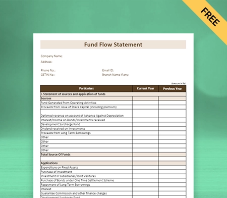 Fund Flow Statement Format : Excel, PDF - Free Download