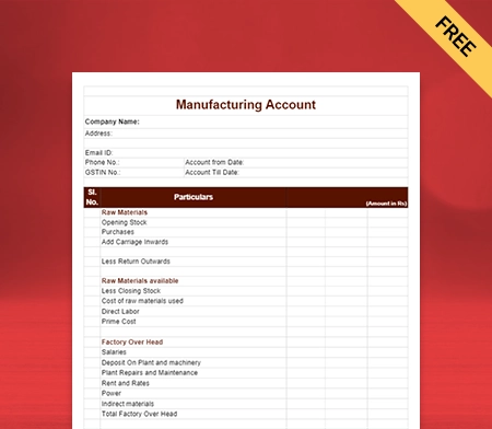 Manufacturing Account Format : Enhance Profitability