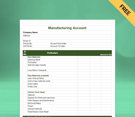 Manufacturing Account Format : Enhance Profitability