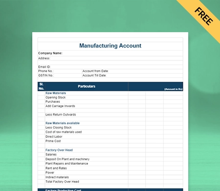 Manufacturing Account Format : Enhance Profitability