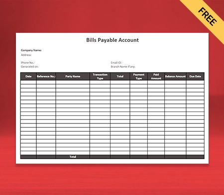 Bills Payable Account Format: Get Started with Vyapar Now!