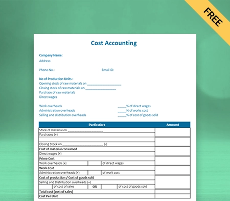 Cost Accounting Format : Achieve Financial Efficiency