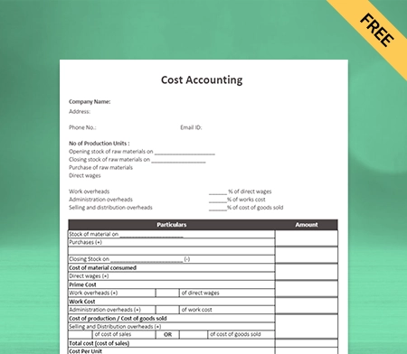 Cost Accounting Format : Achieve Financial Efficiency