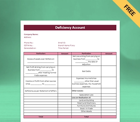 Deficiency Account Format : Enhance Accountability