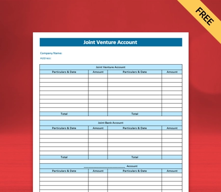 Joint Venture Account Format : Seamless Financial Tracking
