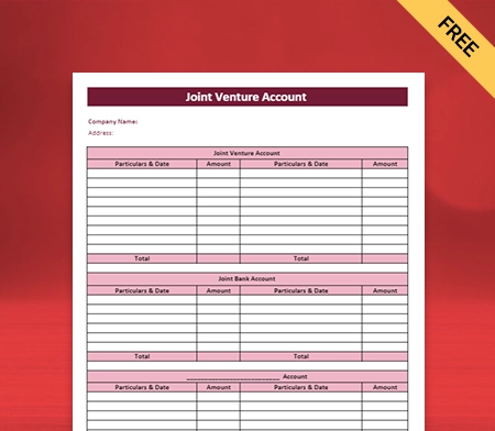 Joint Venture Account Format : Seamless Financial Tracking
