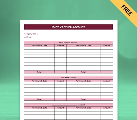 Joint Venture Account Format : Seamless Financial Tracking
